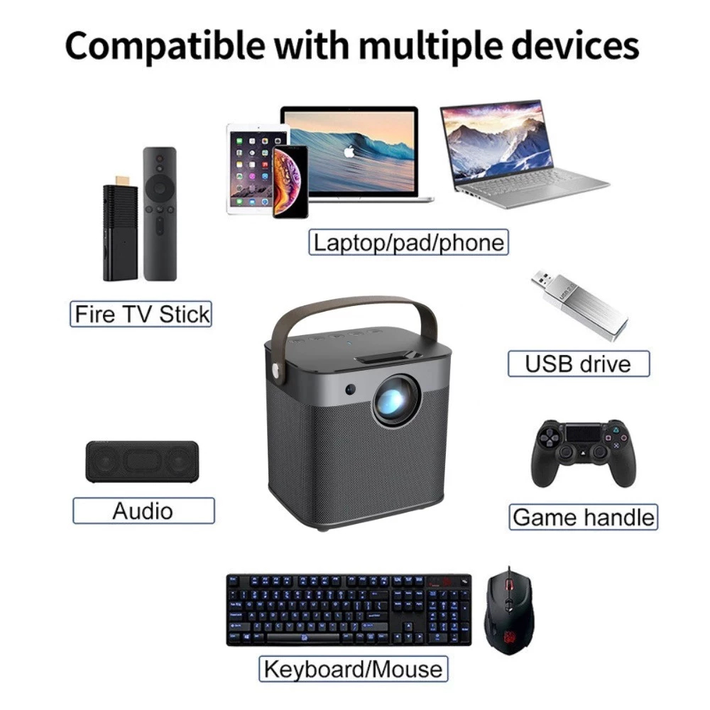 Q5 PLUS PROJECTOR 1080P 4K LCD LED Portable Projectors WIFI proyector ...