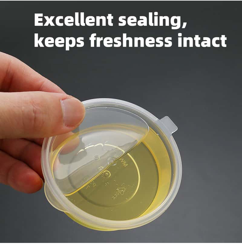 50 -100 pcs Hinged Cup Sauce Cup 1/1.5/2/3/4oZSalad Cup With Hinged Lid ...