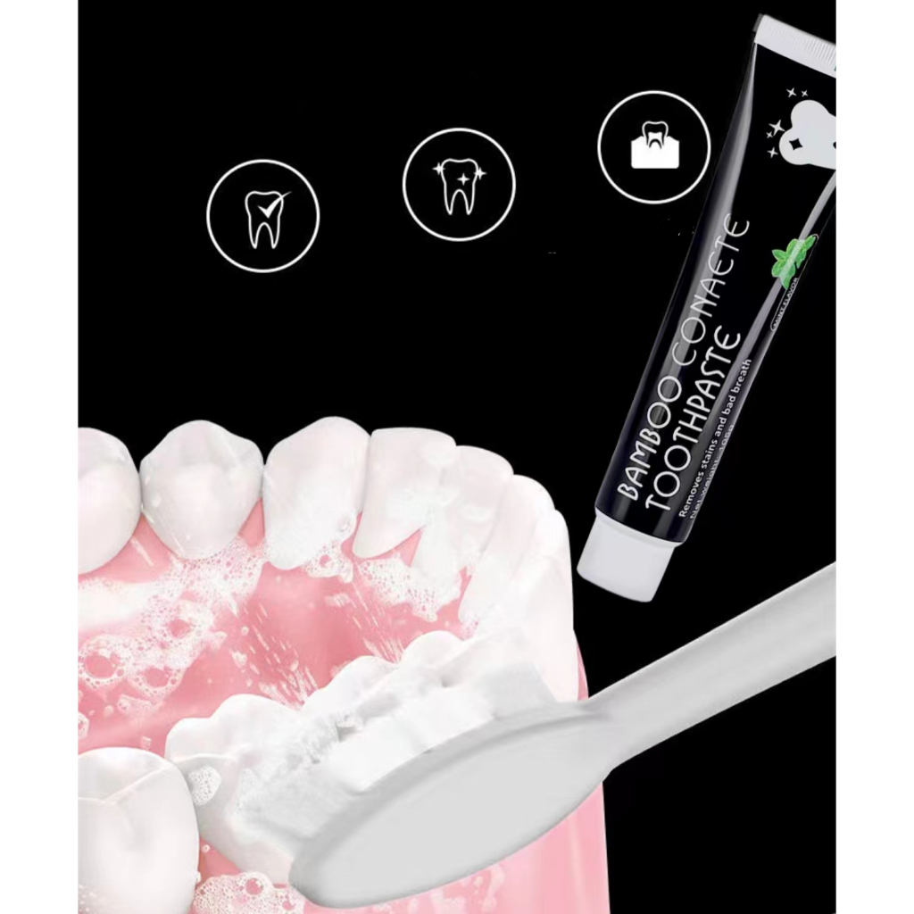 Bamboo Charcoal Teeth Whitening Black Toothpaste Whitener Tooth Paste ...