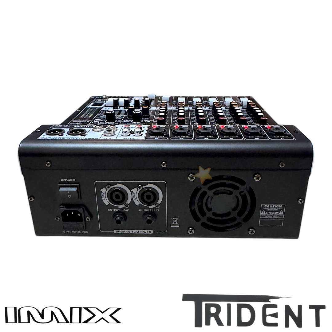 Imix Power 6 Powered Mixer 3 Band EQ 400w x2 @4 Ohms Powered Mixer 6 ...