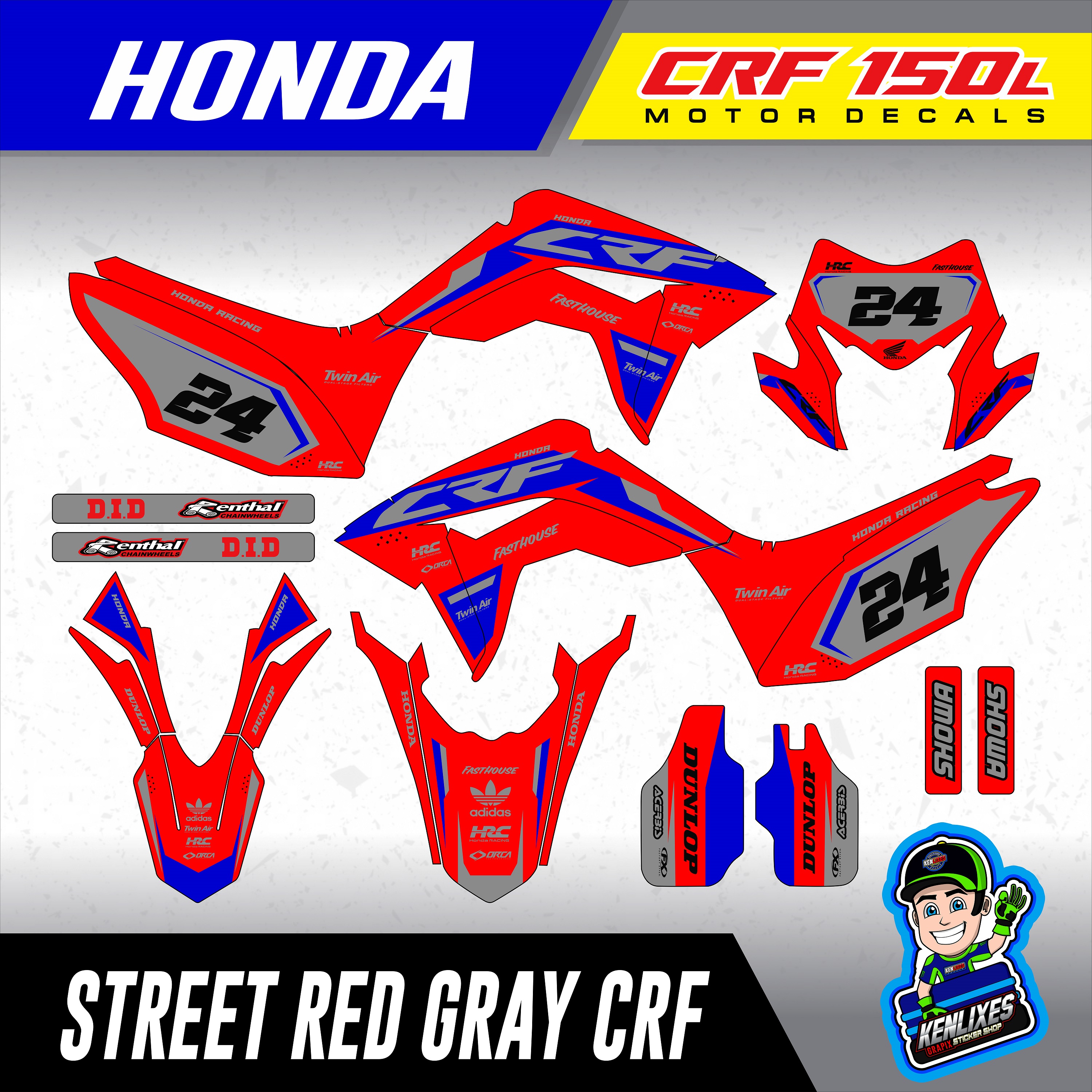 Honda CRF 150 Full Body Sticker Motorcycle Decals Street Edition ...