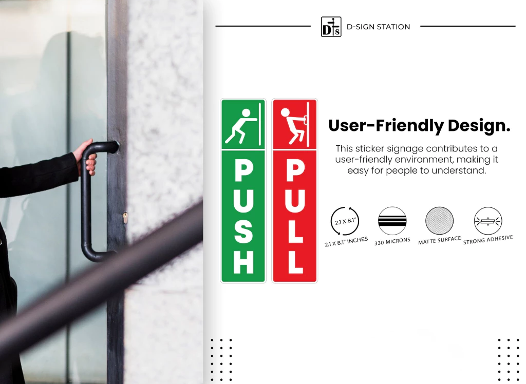 DSIGN Push Pull Door Sticker Signage l Door Signage l Vinyl Sticker l ...