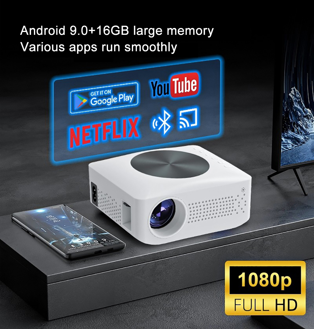 8000 lumen 4K Android mini projector for phone and laptop portable ...