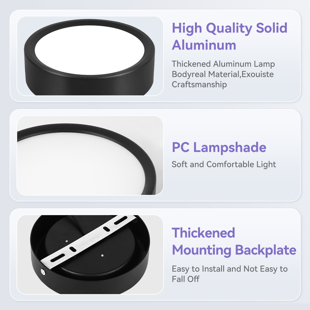 Led Pin Light Ceiling Lights Surface Mounted Downlight 3 Colors Panel ...