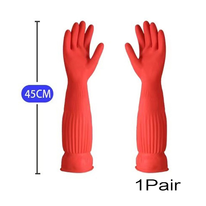 45CM Household Long Rubber Gloves Kitchen Washing Gloves Waterproof ...
