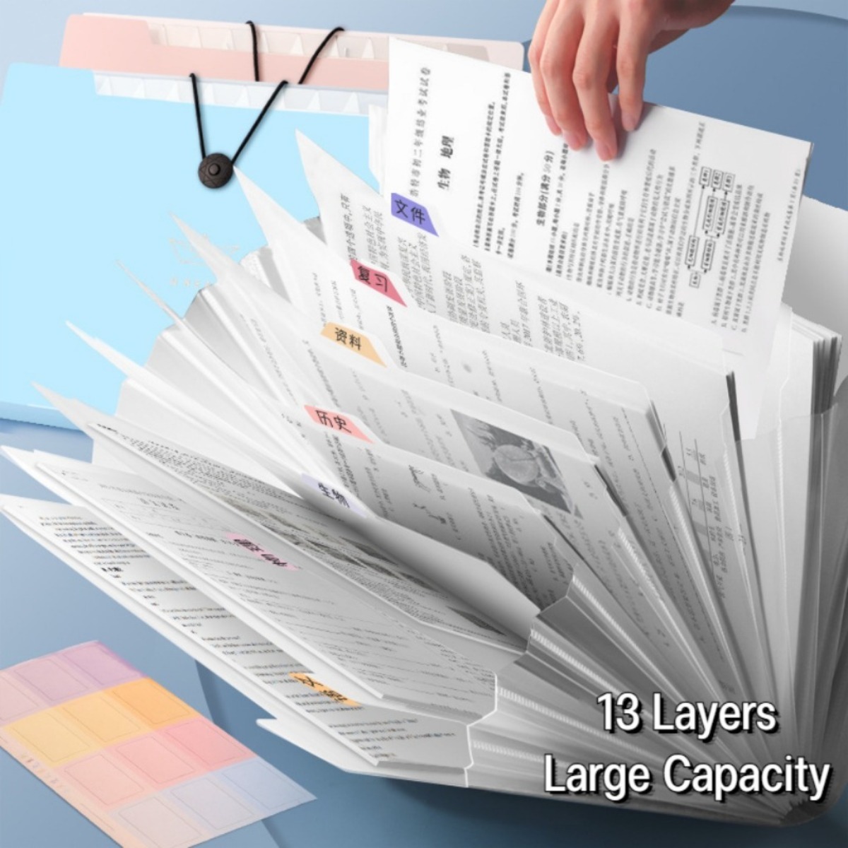 2Pcs Long13Layers Expanding File Foder Portfolio Folder with Buckle ...