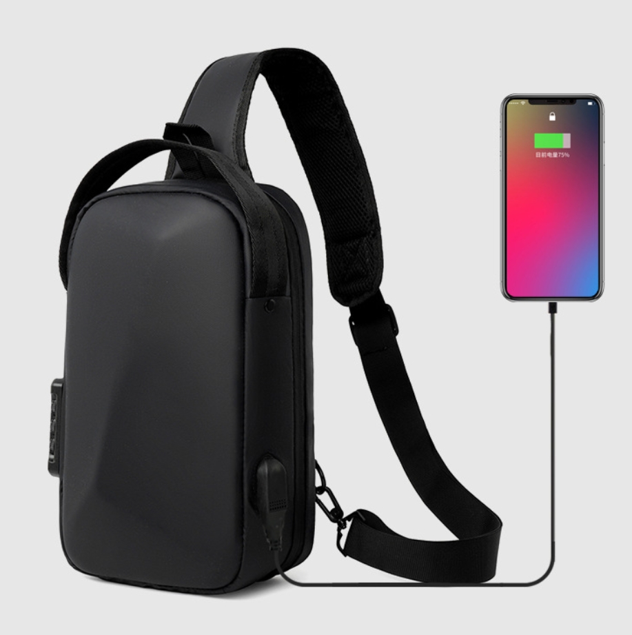 Anti theft chest bag password lock sling bag waterproof crossbody bag ...