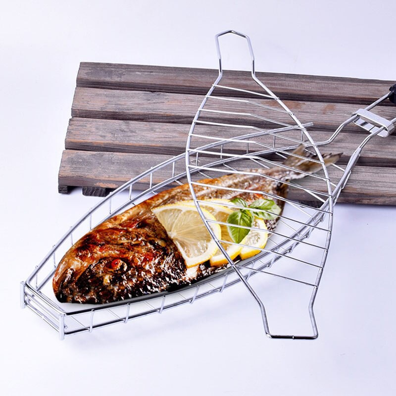 BBQ Grill for Fish Parilla Stainless Steel Grilled Fish Clip Portable ...