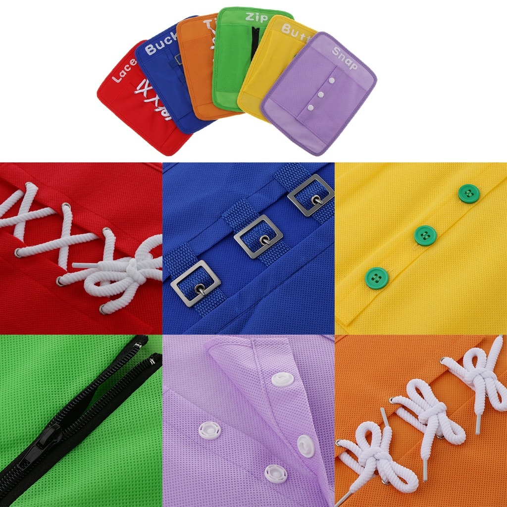 Kids Dressing Practice Board - Montessori Zipper, Snap, Buckle & Shoe ...