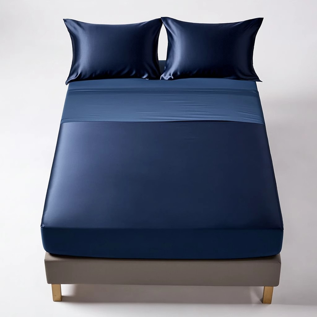 Silk Bedsheet Full Garterized Sheet Soft Cool Touch Satin Bedsheets ...