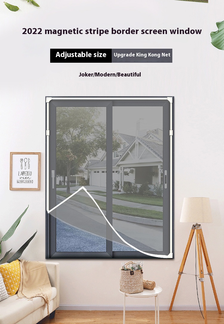 Adjustable Magnetic Window Screen &Velcro Window Screen anti mosquito ...