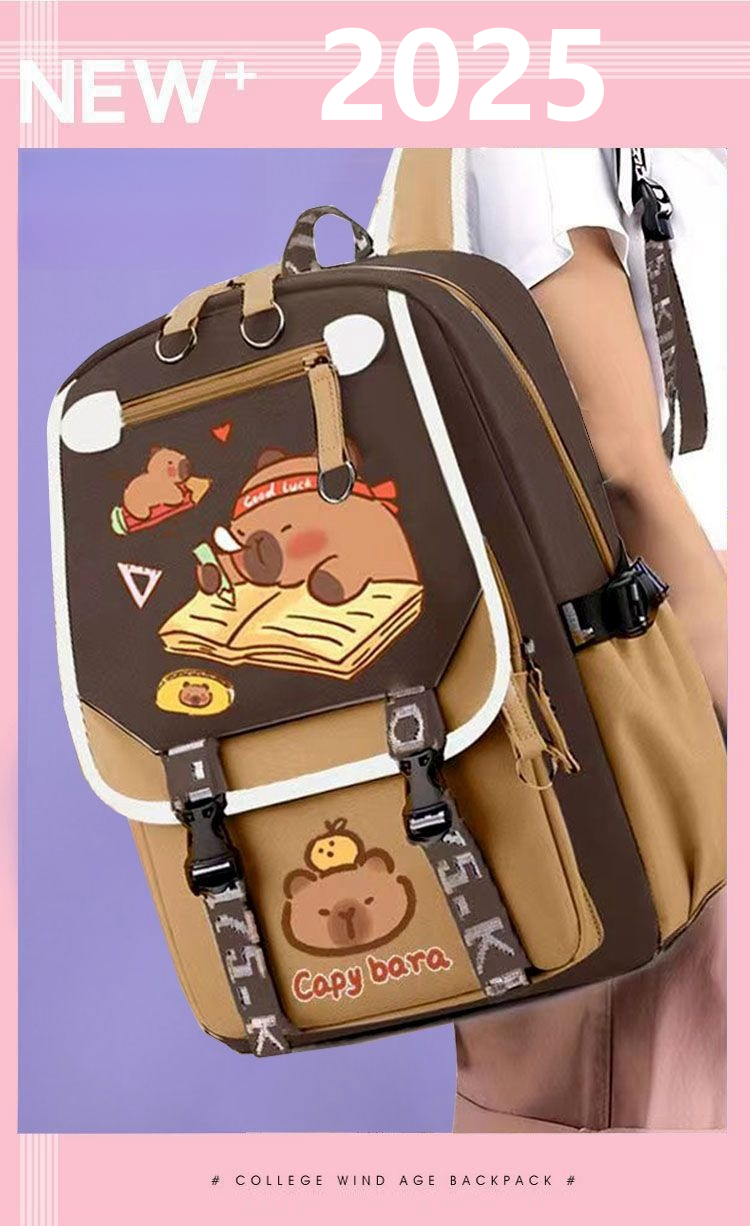 AKAM 2025 New Capybara Backpack Large Capacity Nylon Waterproof ...