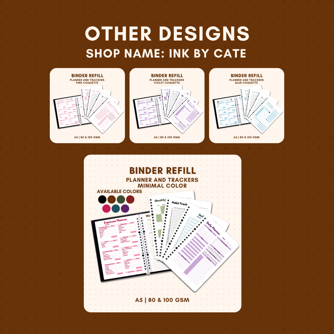 Binder Refill My Room | A5 Binder Loose Leaf Paper Refill | Ink by Cate ...