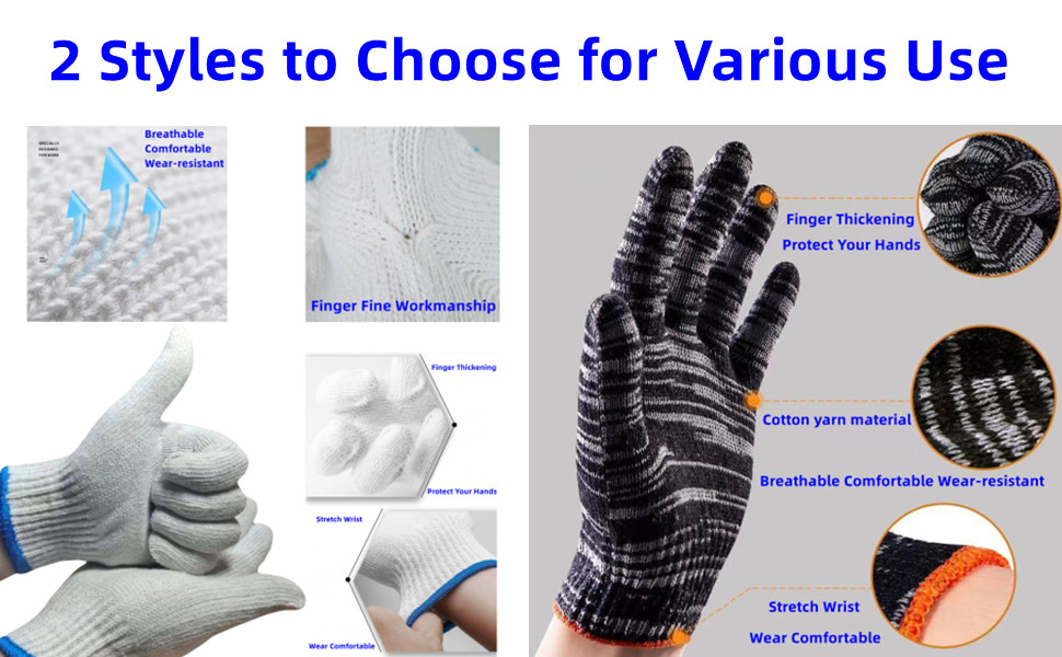 Cotton gloves 24Pcs/12Pairs 1Dozen Thick Protection Work Gloves Safe ...