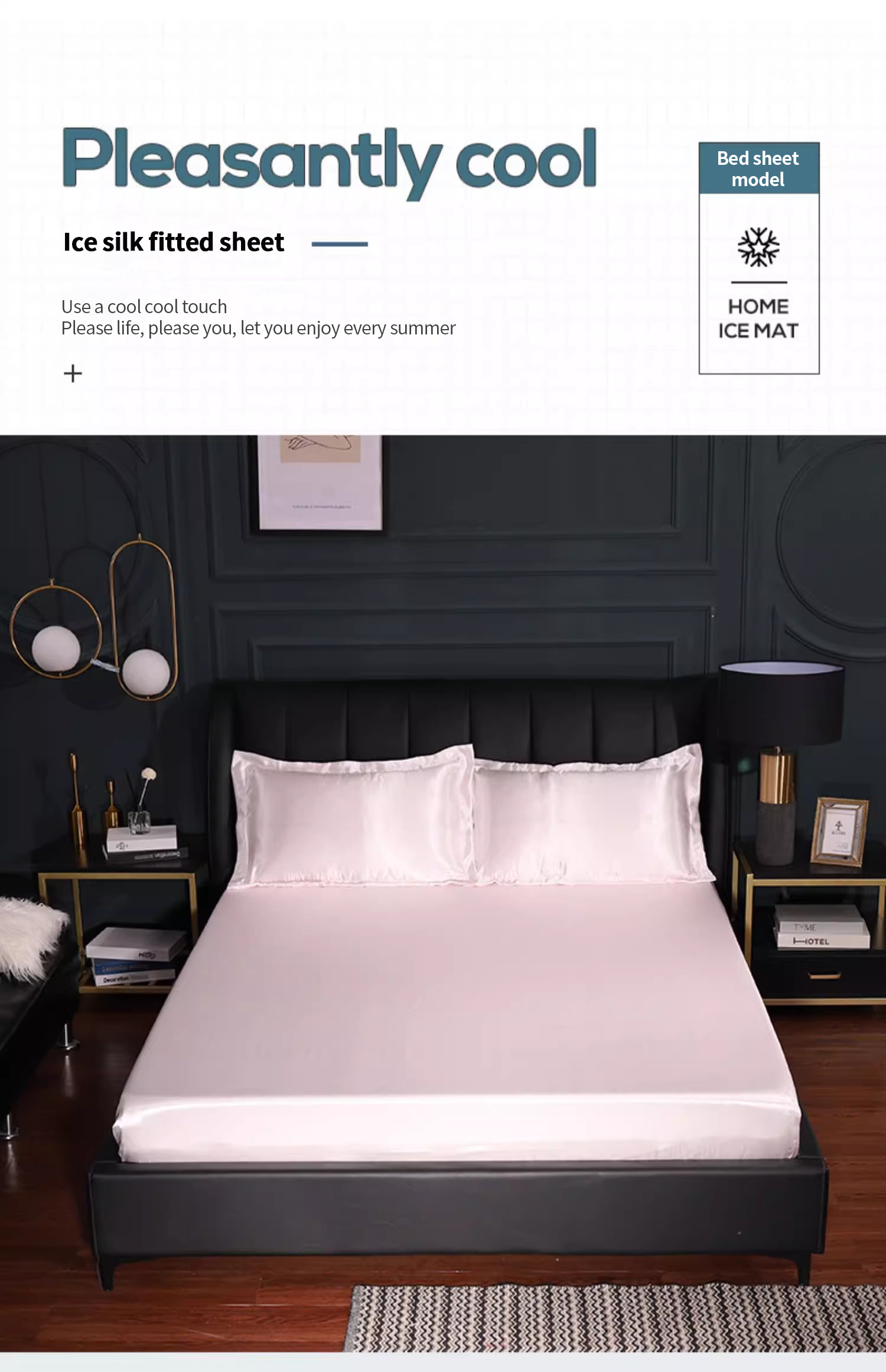 Satin Silk Fitted Bed Full Garterized Sheet Soft Cool Touch Bed sheet ...