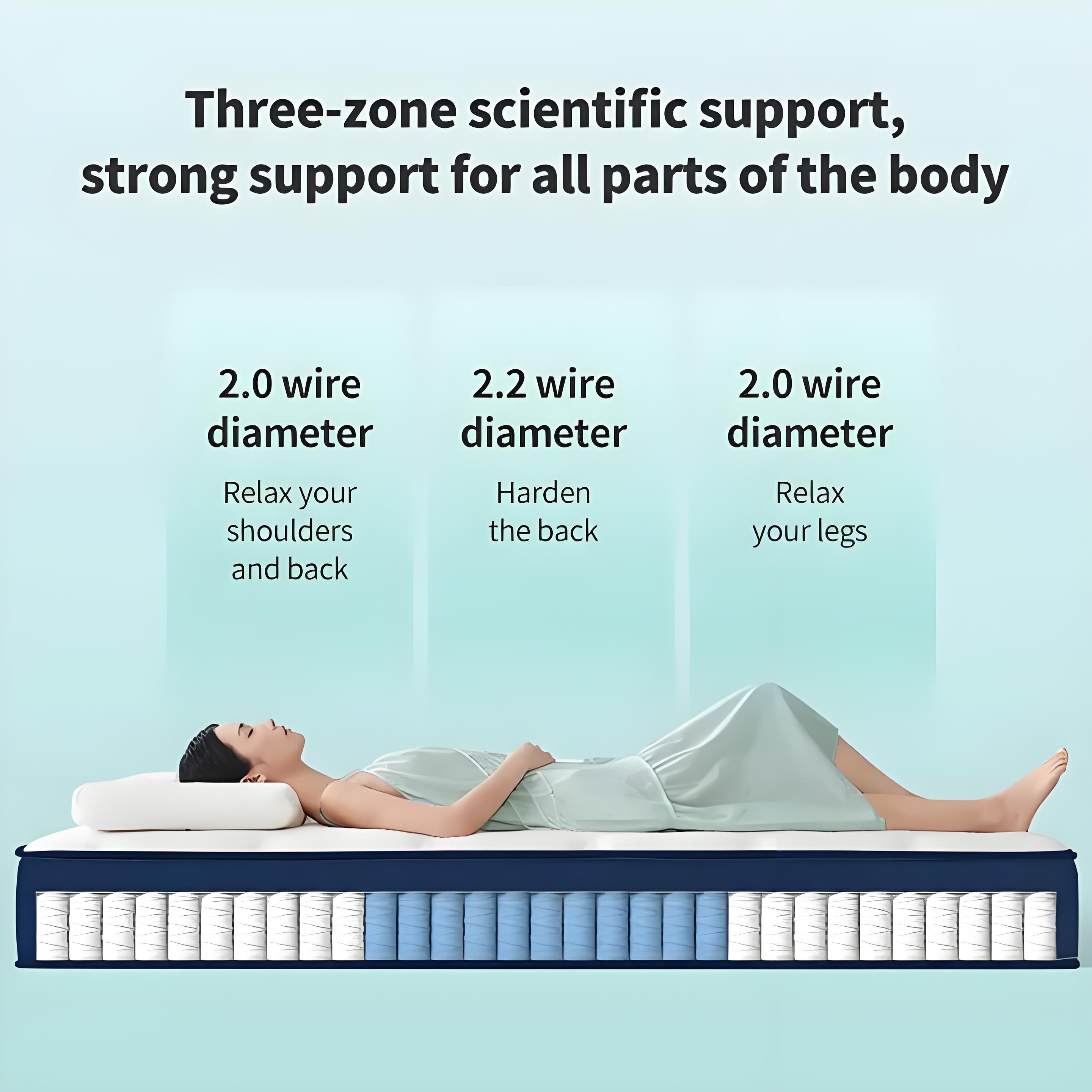 【Thickening and upgrading】8 inch Memory Foam Independent spring ...