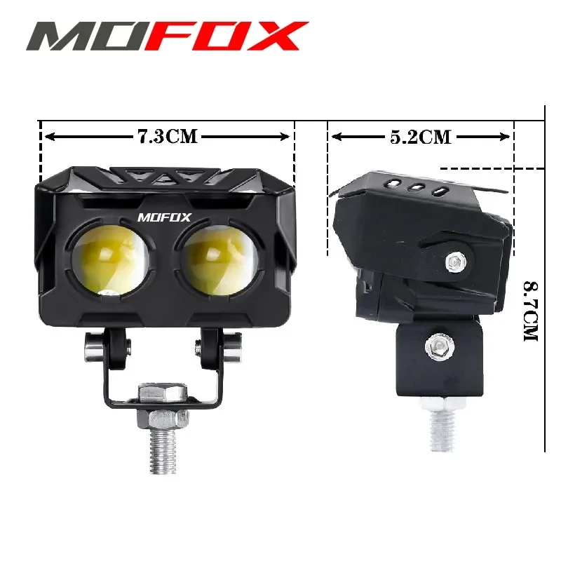 MOFOX B2 Laser Gun MDL 40W Motorcycle LED Lights Dual Color Hi/Lo Mini ...
