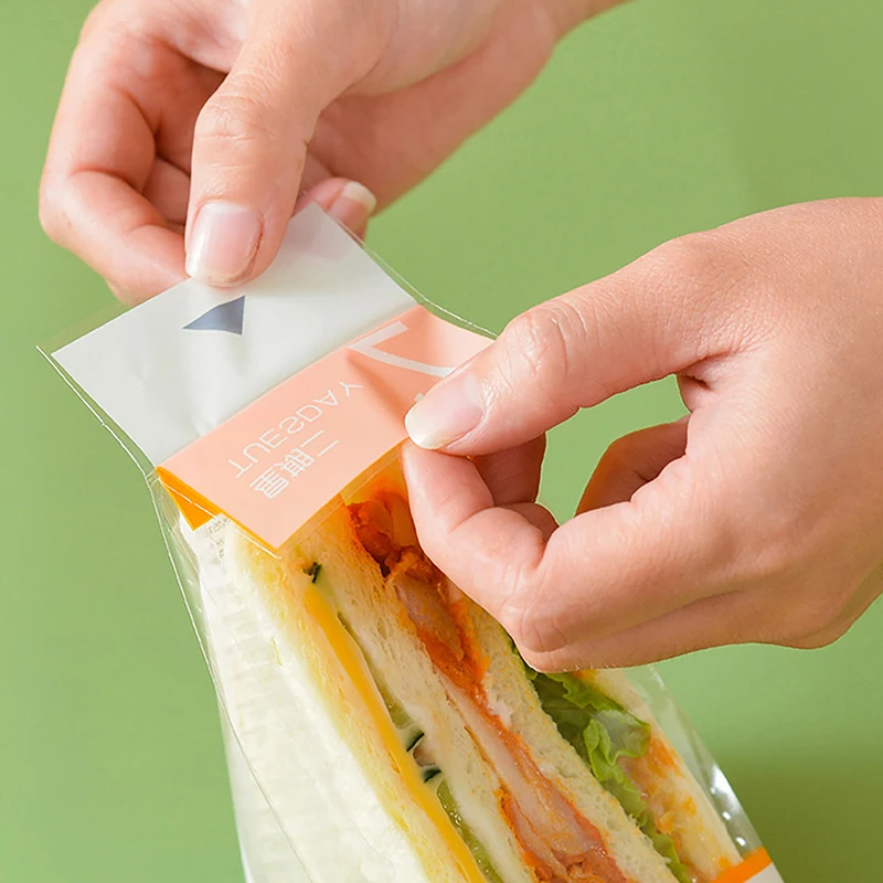 100pc Sandwich Wrapper Triangle Toast Bag Sandwich Plastic Pastry Food ...