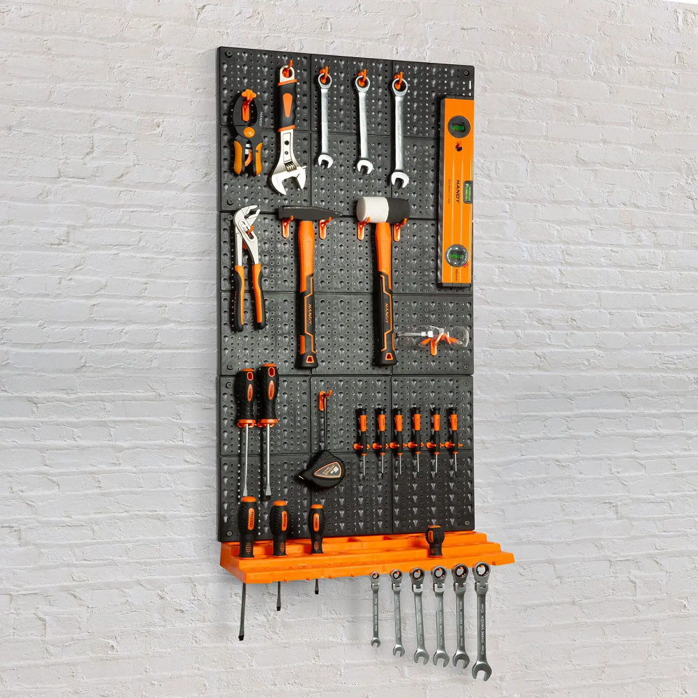SHANIA Garage Wall Tool Hanging Rack Pegboard + Shelf Tool Organizer ...