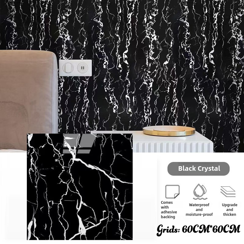 PVC 60*60cm Marble Texture Wall Sticker Bathroom Wall Self-adhesive ...
