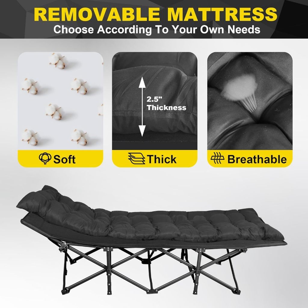 Folding Bed Nap Heavy duty Add cotton pocket Outdoor/Bedoffice Relax ...