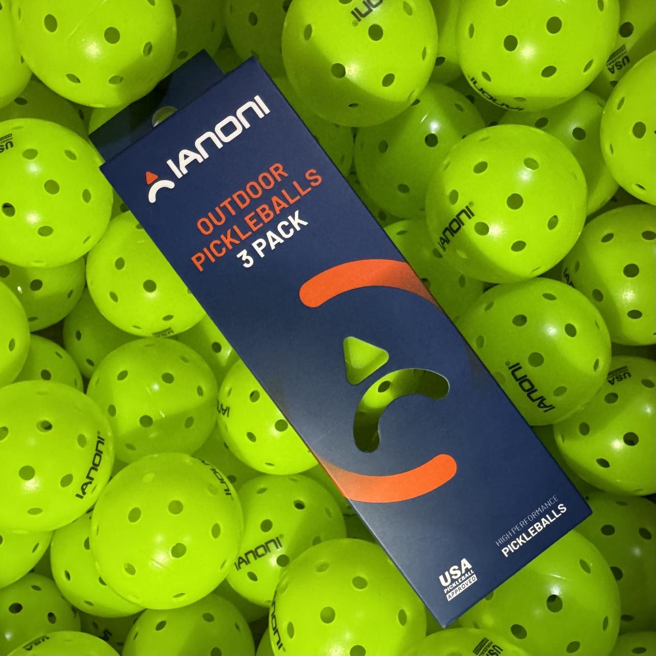IANONI USAPA Approved Outdoor Pickleballs 3-Pack Durable Roto Molded Tournament Pickleball Balls ...