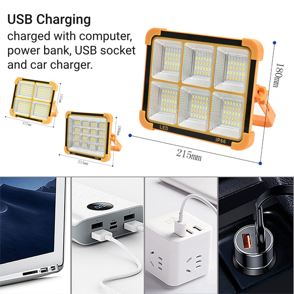 Solar Emergency Light Solar LED Power Bank Flashlight Waterproof USB ...