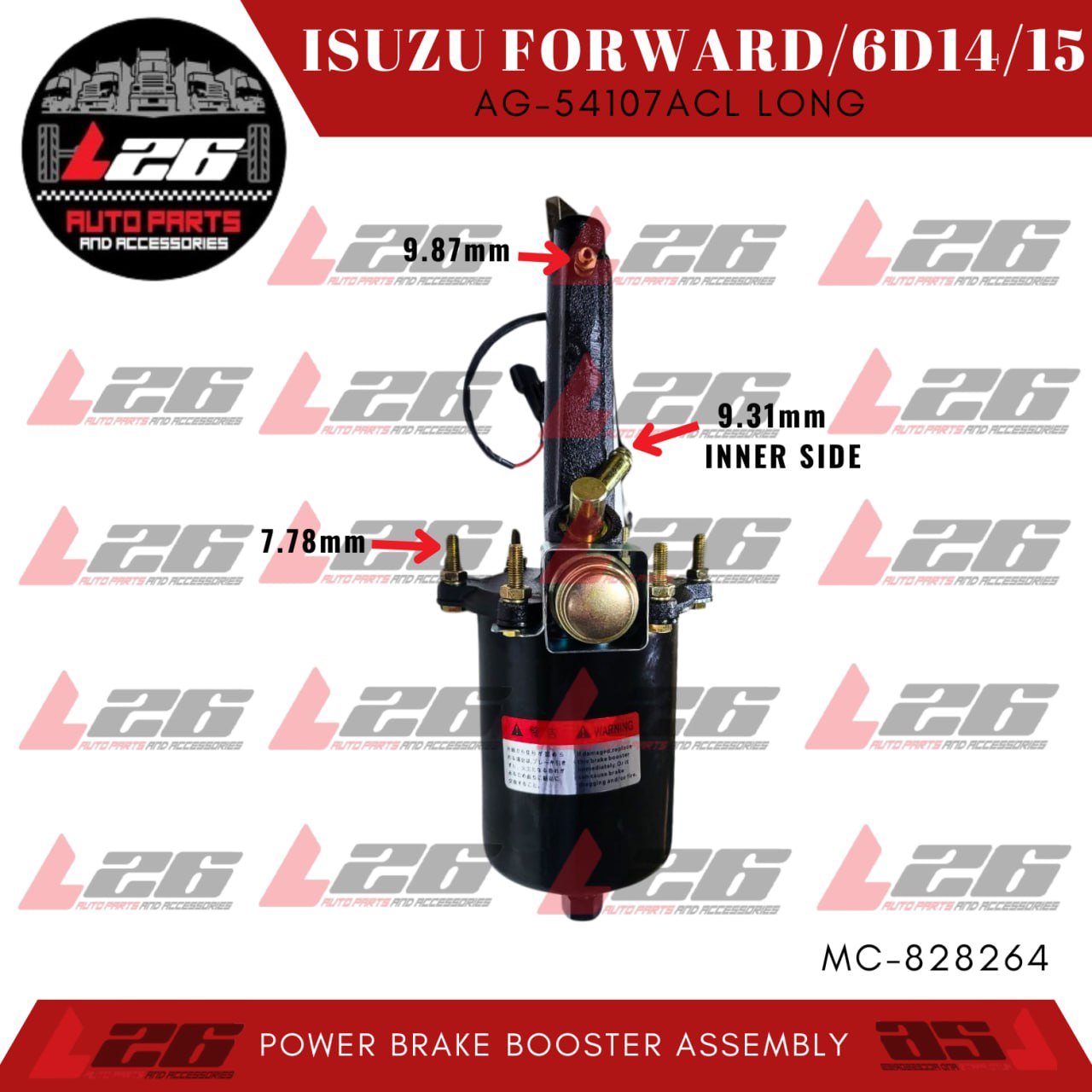 Isuzu Forward 6D14 6D15 POWER BRAKE BOOSTER ASSEMBLY SHORT LONG MC ...