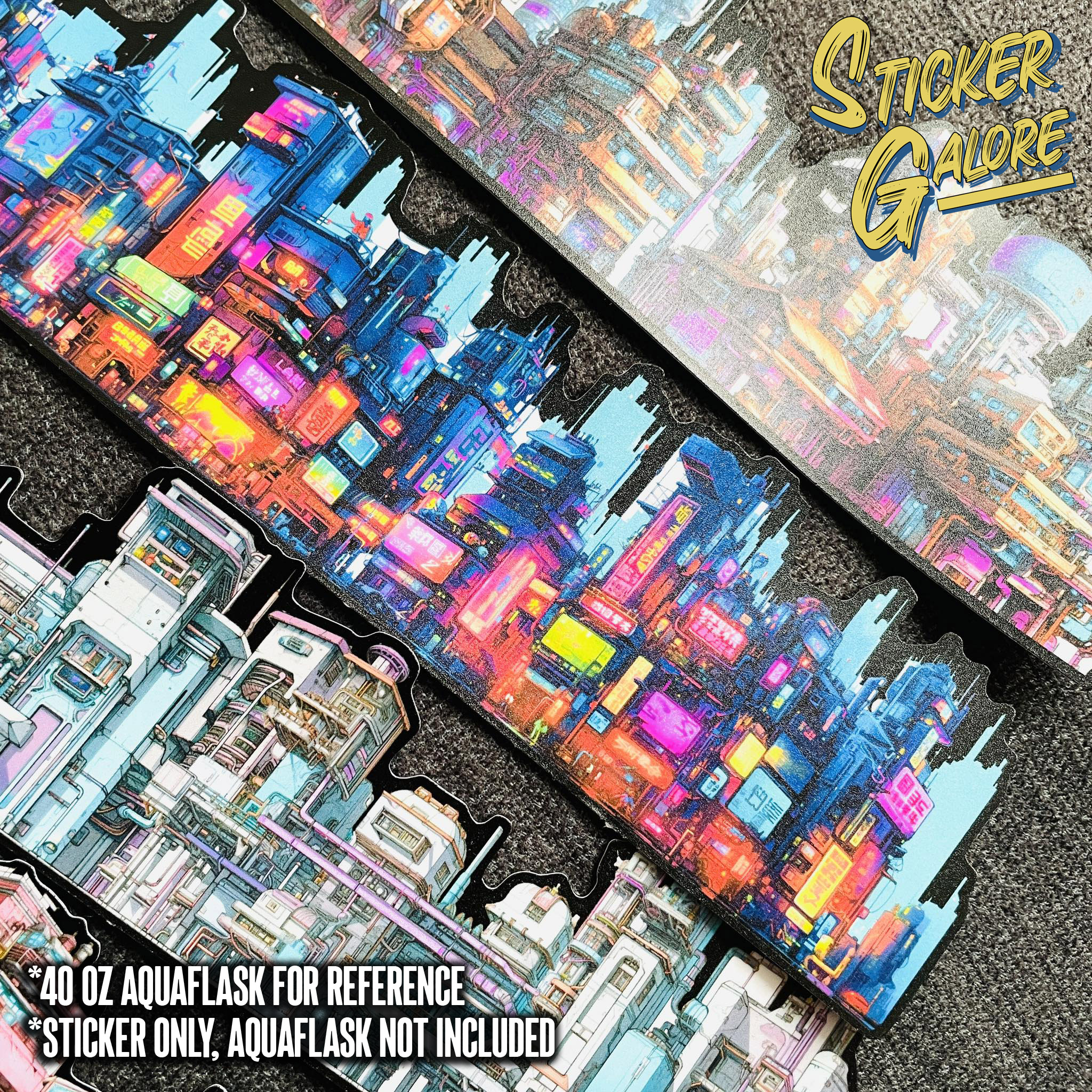 CYBERPUNK CITIES AQUAFLASK INFINITY STICKER (WATERPROOF AND SCRATCH ...