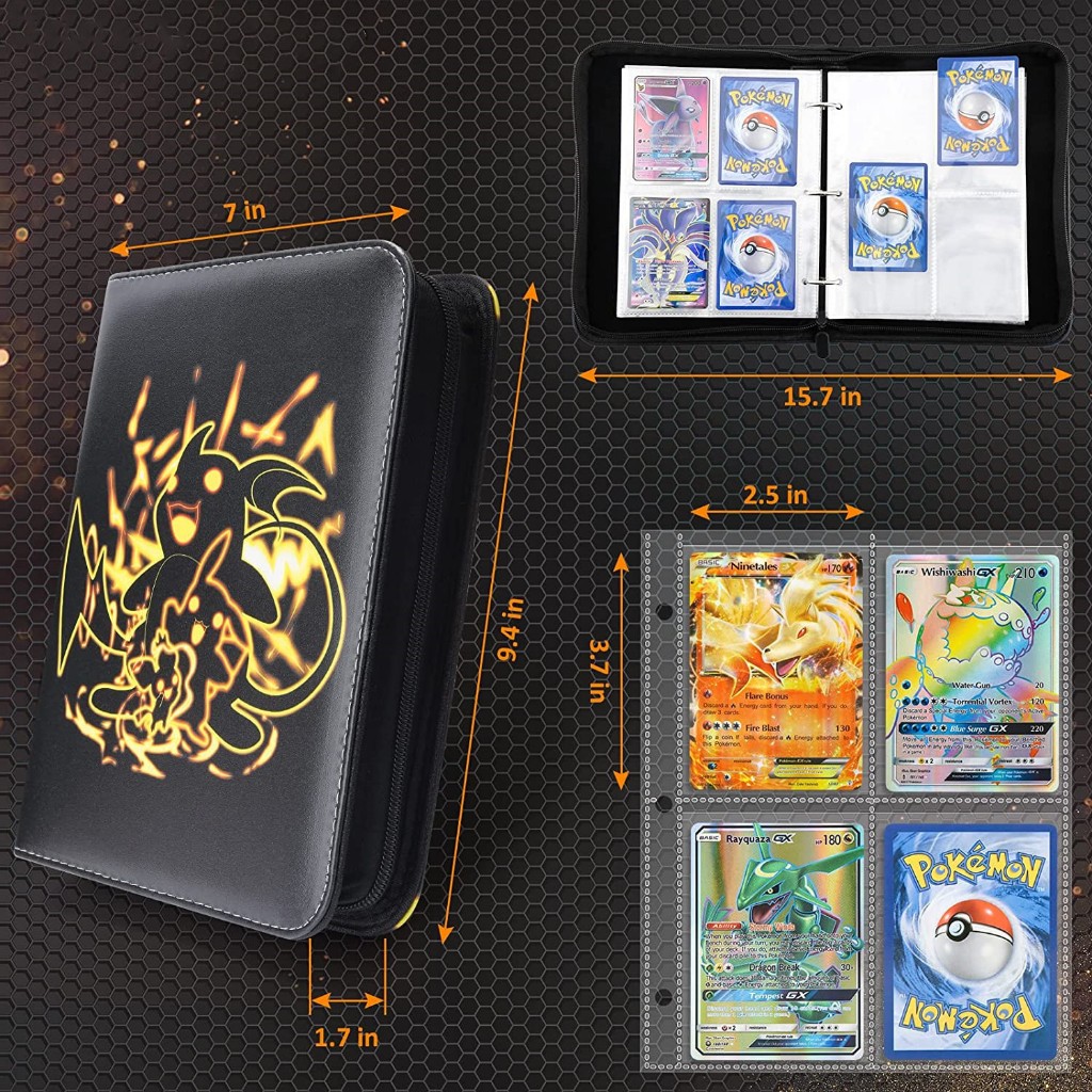 Pokémon Card Album Pokémon Game Card Book 4 Grid loose-leaf Card Pack ...