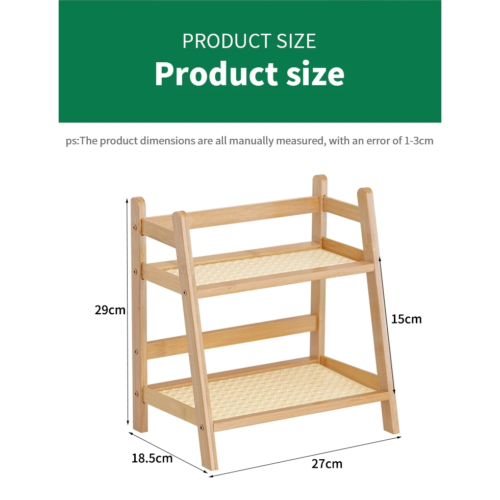 [On Hand]Table Storage Rack Wooden Double-Layer Table Shelf Bedroom ...