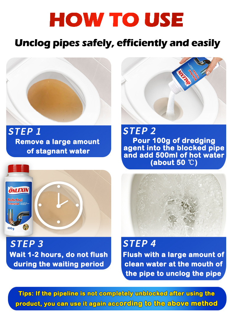 SO EASY 600G Pipe Dredging Agent Drain Cleaner Tools Dissolve Blockage ...