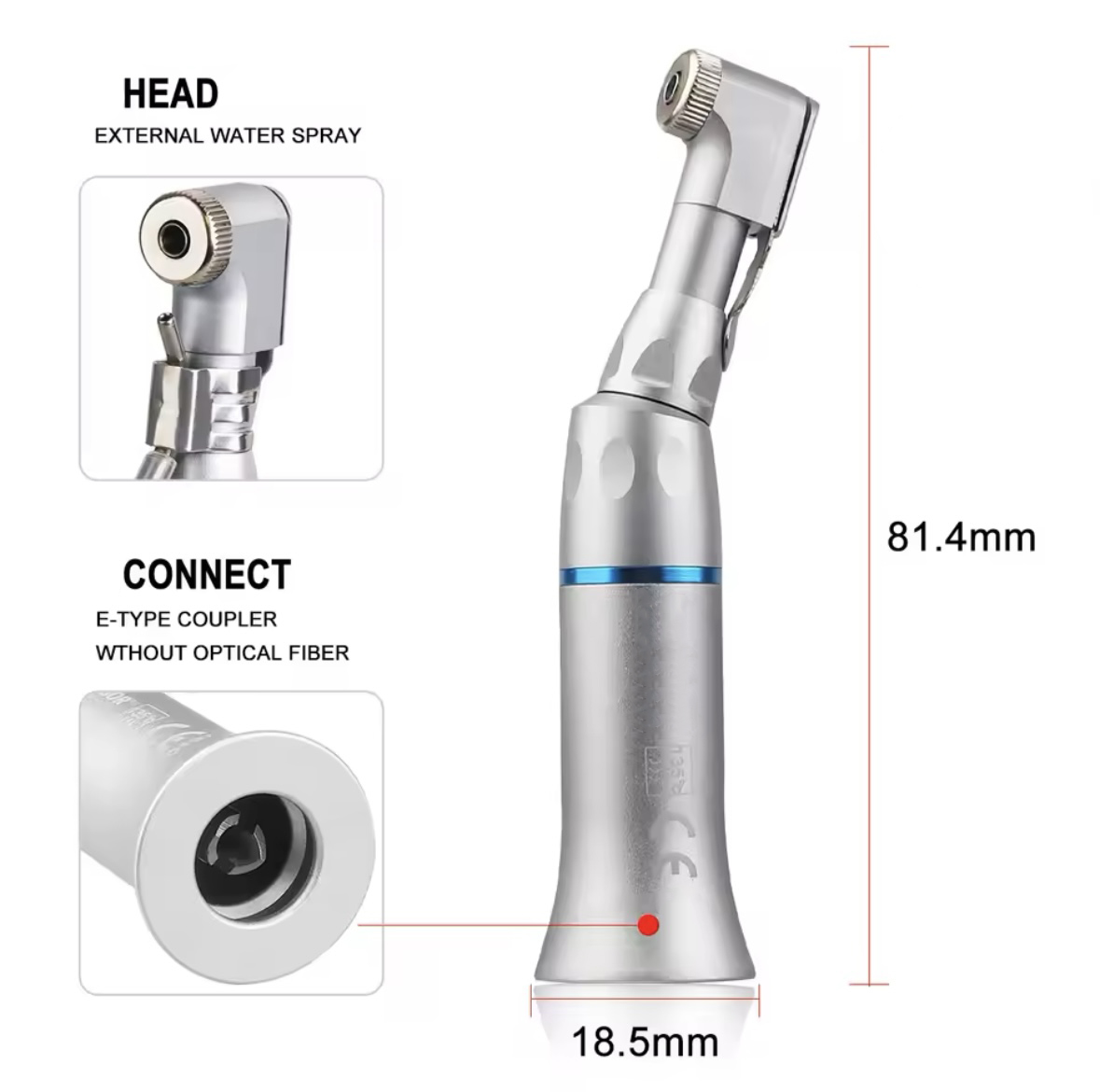 Dental Low Speed Handpiece Contra Angle Latch Type fit E-type Air ...