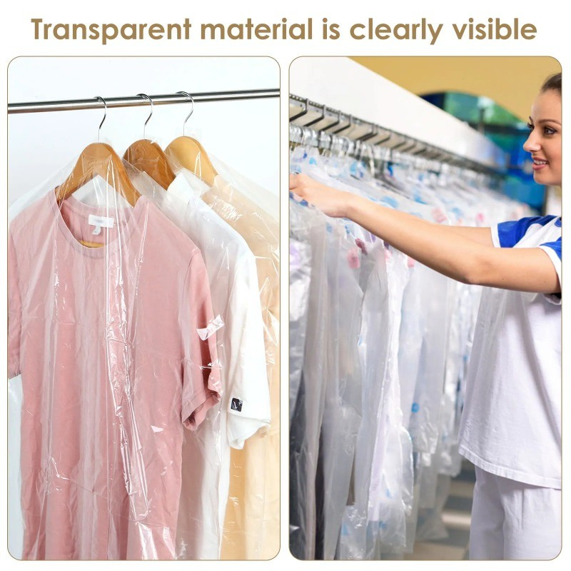 Clothes Dust Cover Clear Plastic Garment Bags Disposable Storage Bags ...
