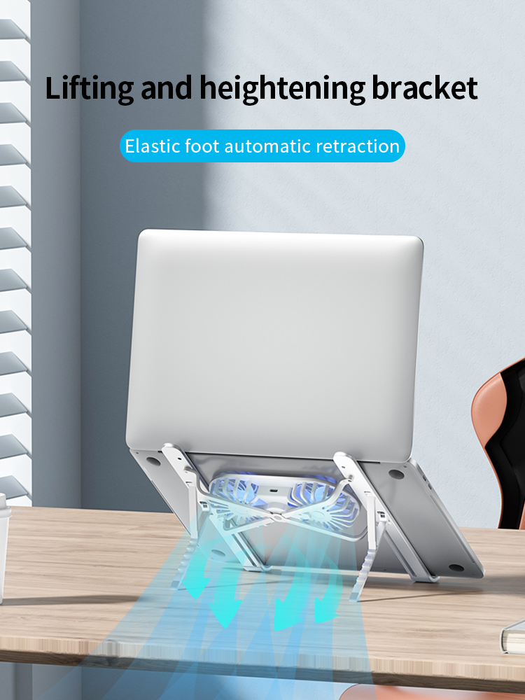 Meewoo Adjustable Laptop Stand with Fan Aluminum Alloy Laptop Cooling ...