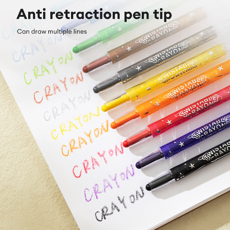 Deli 18/24Colors Rotating Crayon Rod Rotary Crayon Art Painting Pens ...