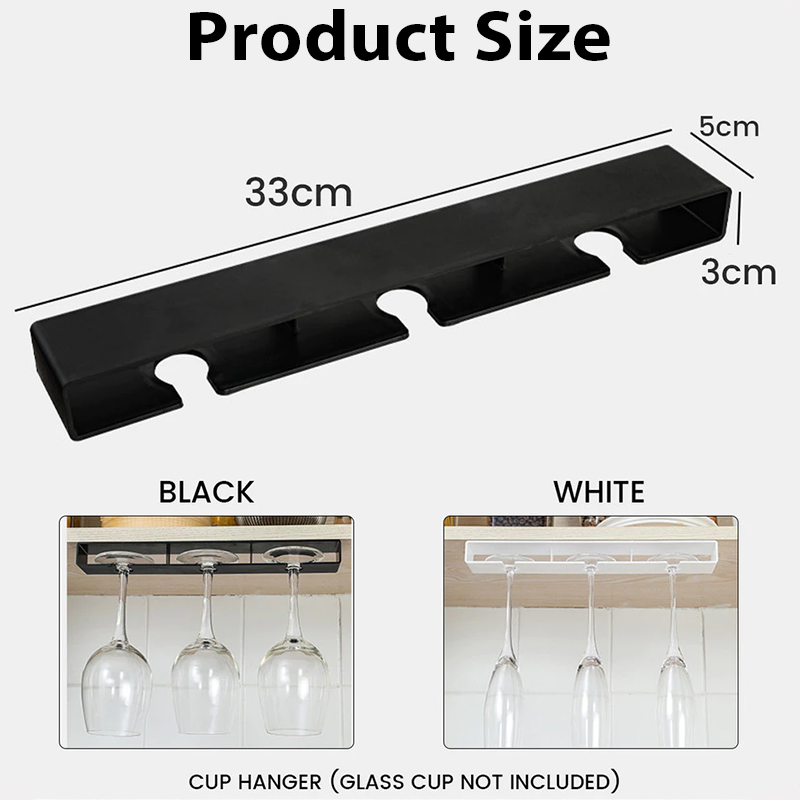 Wall Mounted Multi-Function Wine Glass Hanger Kitchen Storage Rack Cup ...