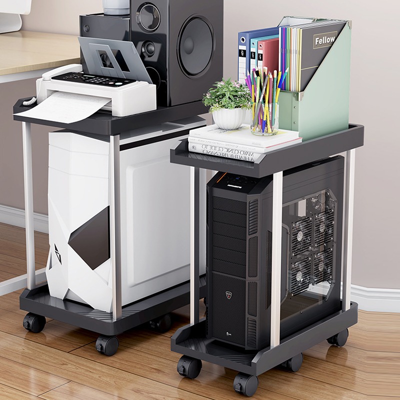 2 Layers CPU Stand Heavy Duty CPU Holder Storage Base Rack Mobile ...