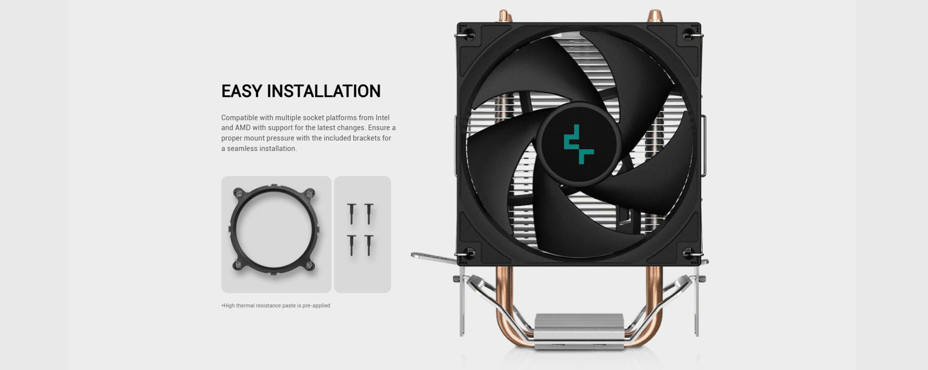 Deepcool CPU Cooler Fan Gammaxx AG200 Single Tower Hydro Bearing Black ...