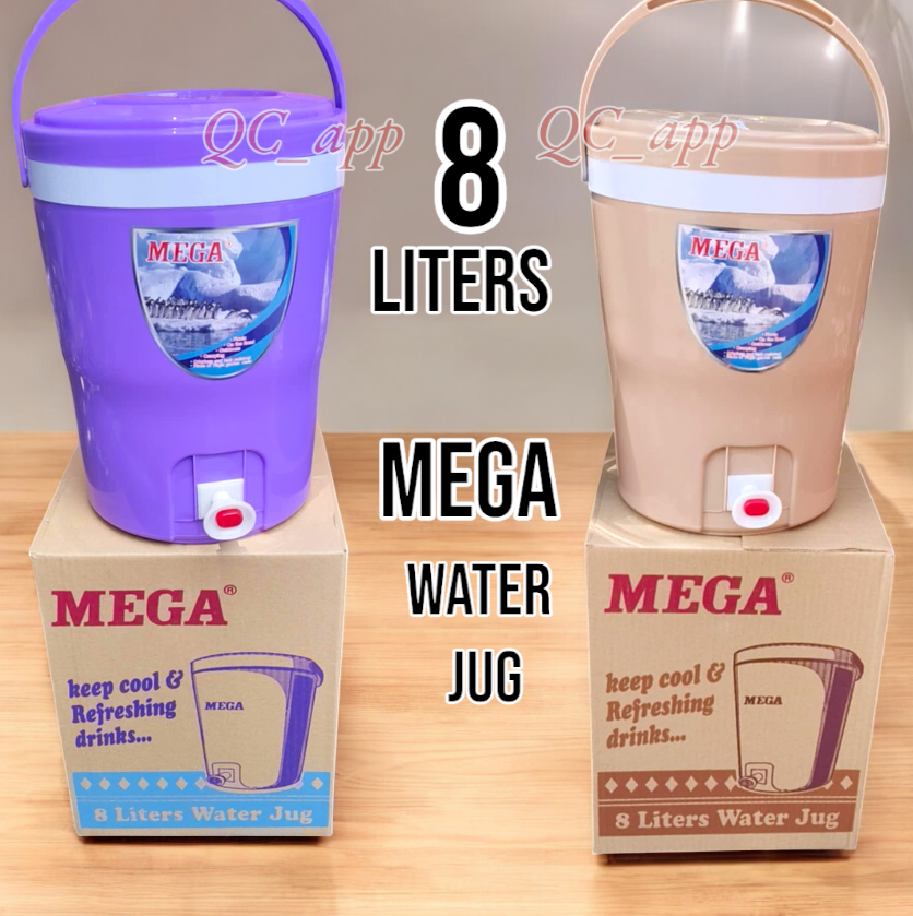 8 LITERS MEGA WATER JUG water container random color with handle and ...