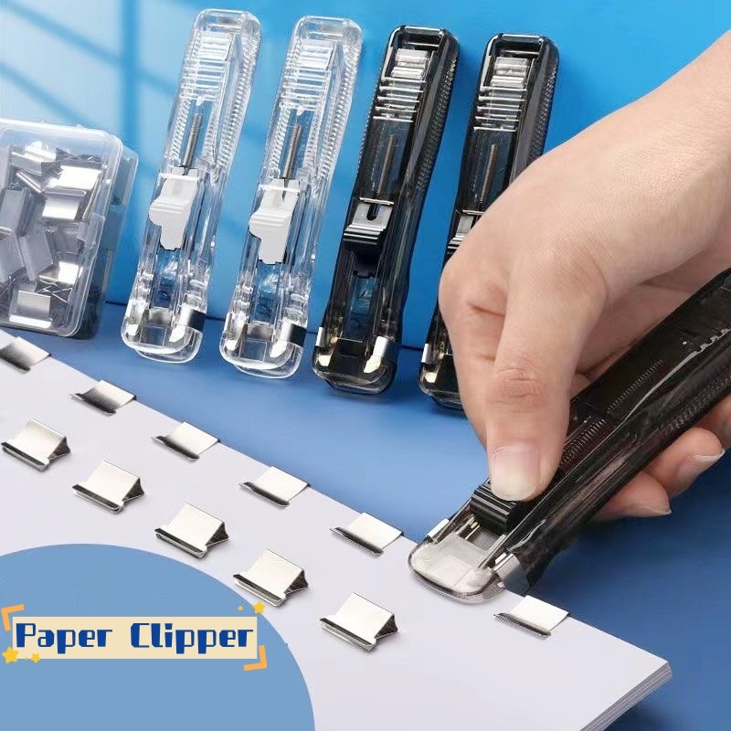 Portable Push Clamp Paper Clip Fastener for Paper Mini Stapler Easy ...