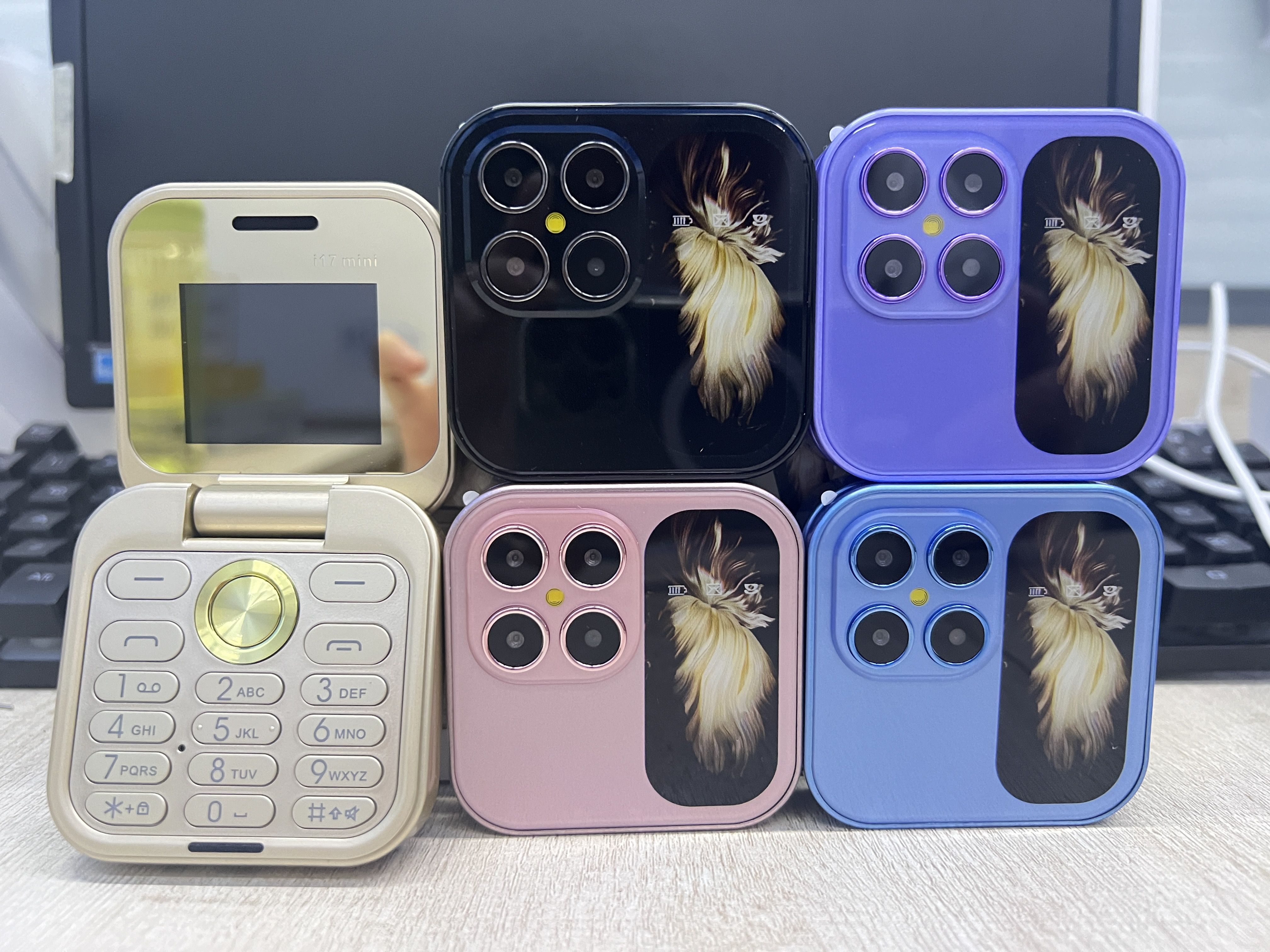 i17 mini Flip Phone Keypad Cellphone Keypad Phone Dual SIM Basic Flip ...