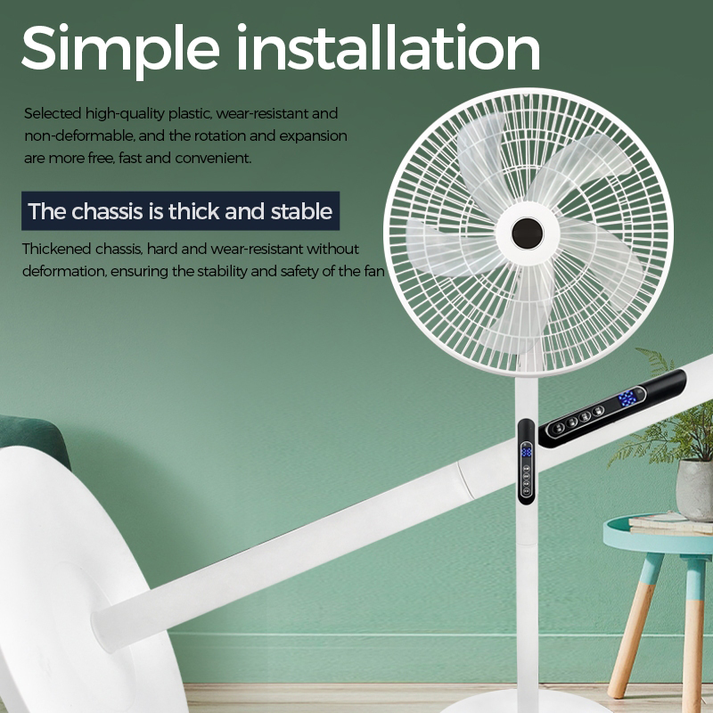 Electric Fan Stand Fan 16 Inch Strong Wind 5 Blade Stand fan Silent ...