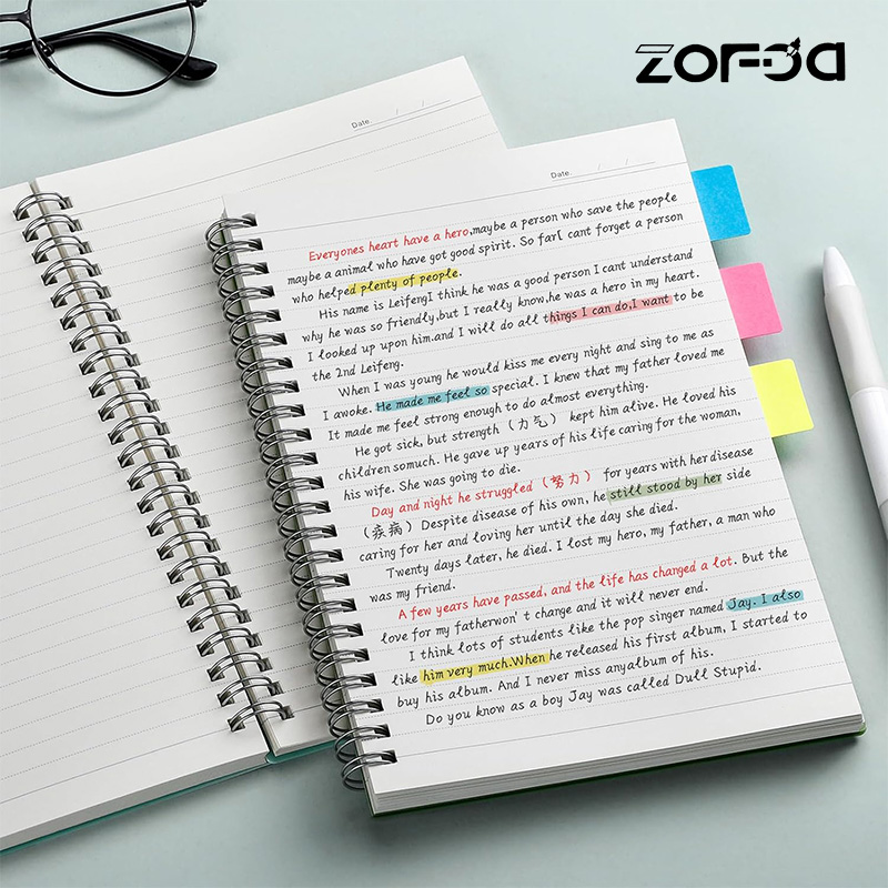 80 Sheets Spiral Notebook 10Pcs Double Metal Ring Composition Notebook ...