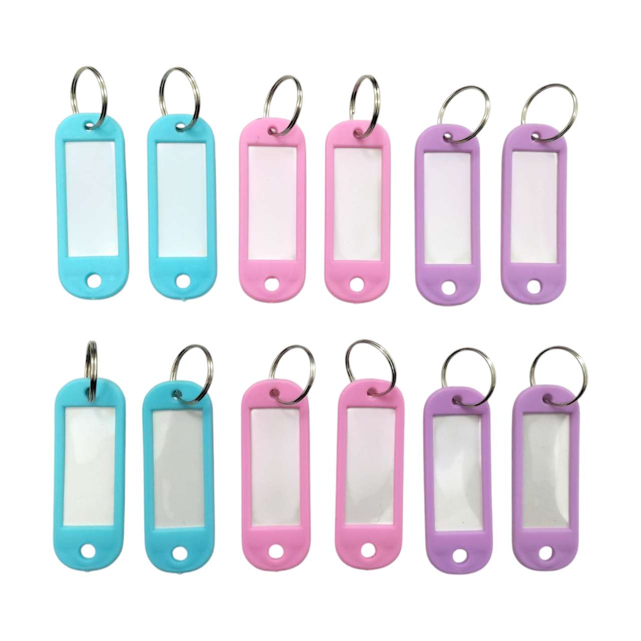 50Pcs Portable Key ID Tag Tough Plastic Key Tags with Split Ring Label ...