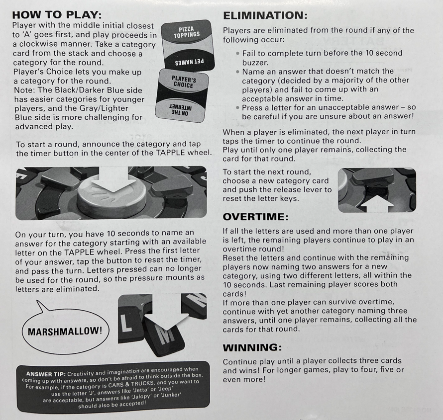 TAPPLE Word Game Fast-Paced Family Board Game Spelling Word Kids ...