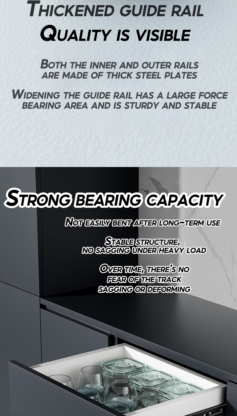 (A PAIR) Hydraulic Drawer Guide Rail Drawer Slider Bearing Heavy Duty ...