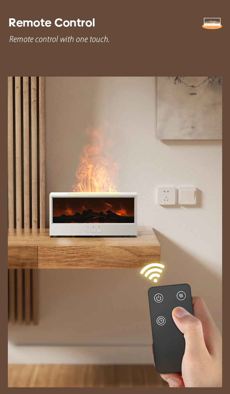 New Fireplace Flame Humidifier with Essential Oil Aroma Diffuser Home ...