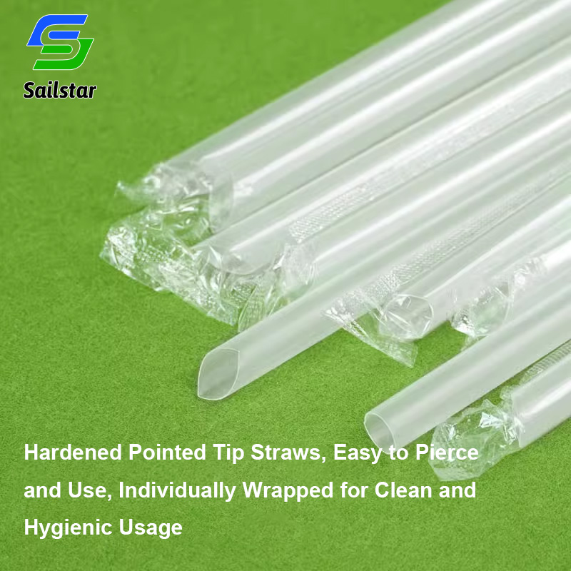 Sailstar 100pcs Boba Straw Straw Black Individually Packed For Milk Tea ...