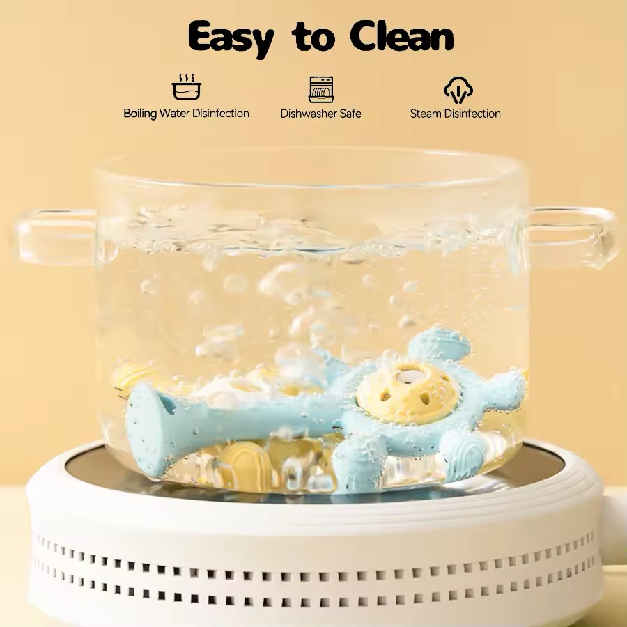 Dr.Spock Baby Rattle and Teether Set with Container, Sensory Teething ...